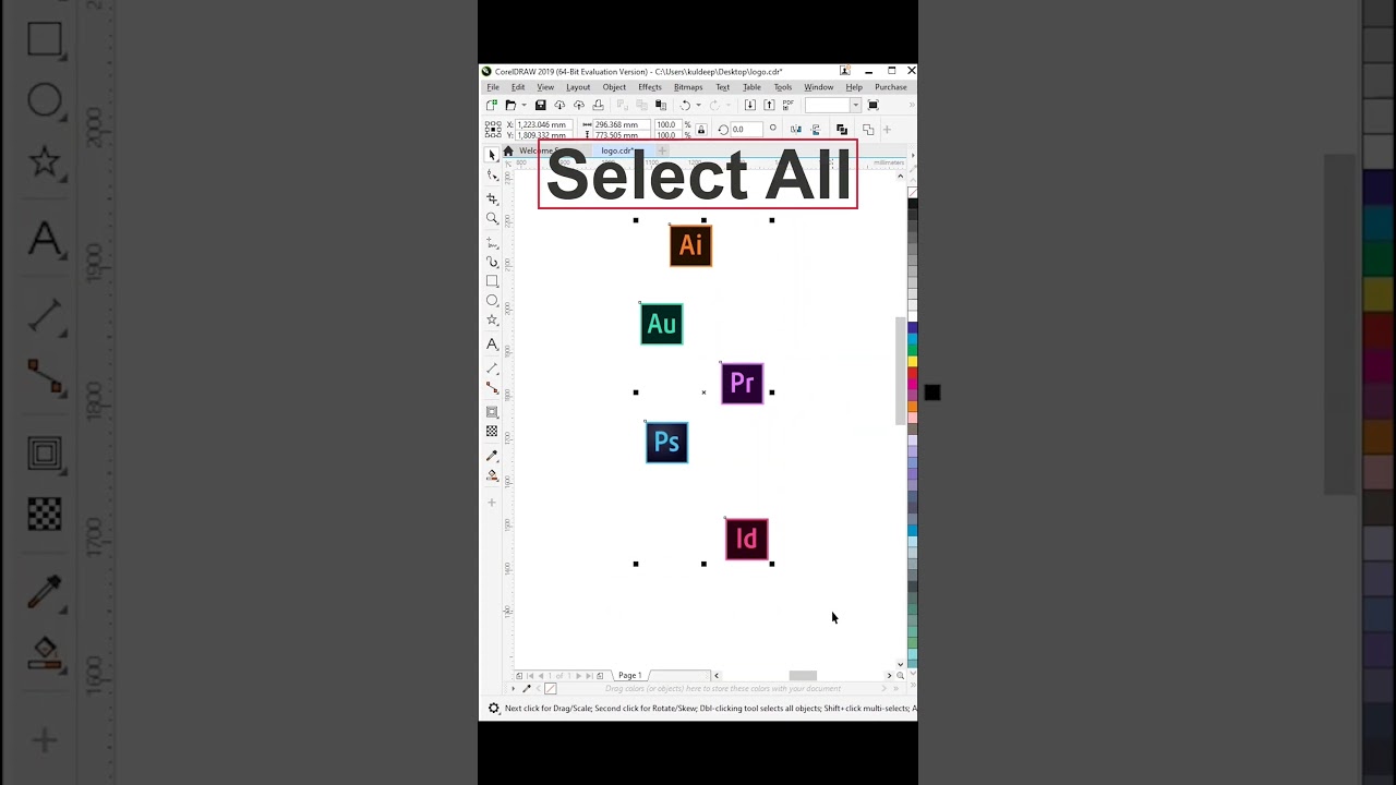 Aligning objects in CorelDraw | #shorts | kukk graphic