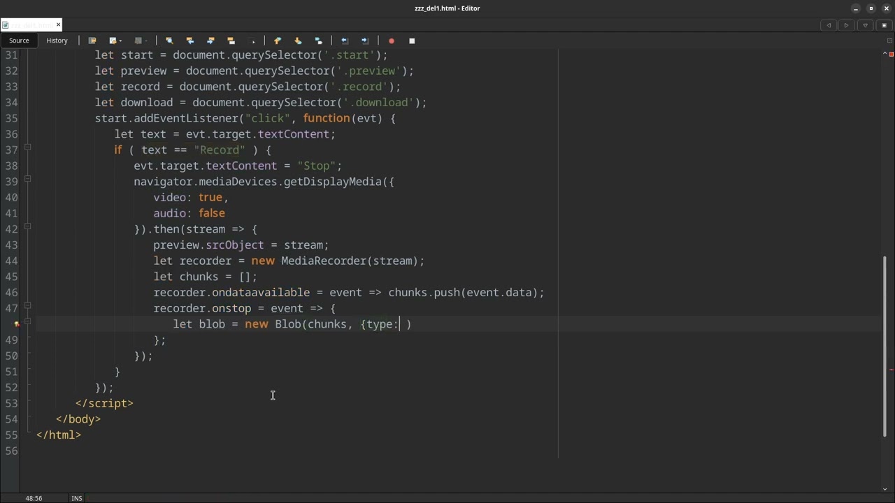 JavaScript Screen Capture API Download
