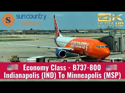Sun Country Airlines | B737-800 | Economy Best Class | 🇺🇸Indianapolis (IND) To Minneapolis (MSP) 🇺🇸