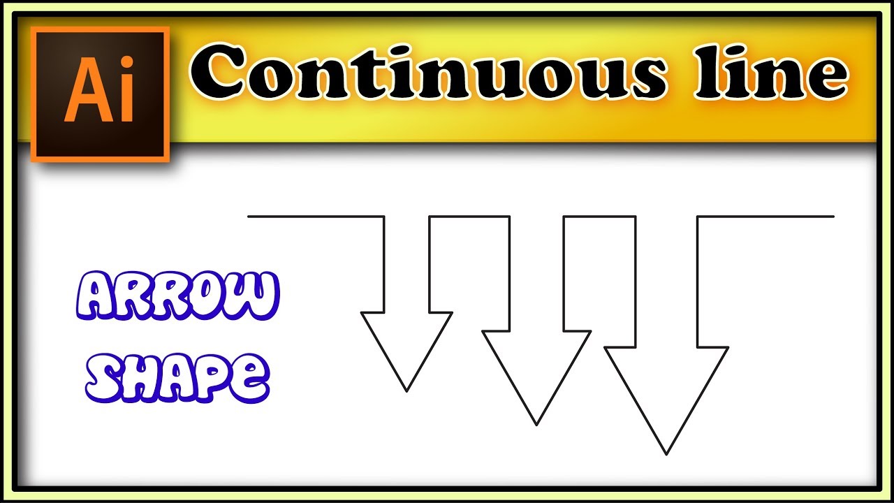 Continuous Line arrow shape - Illustrator tutorial.