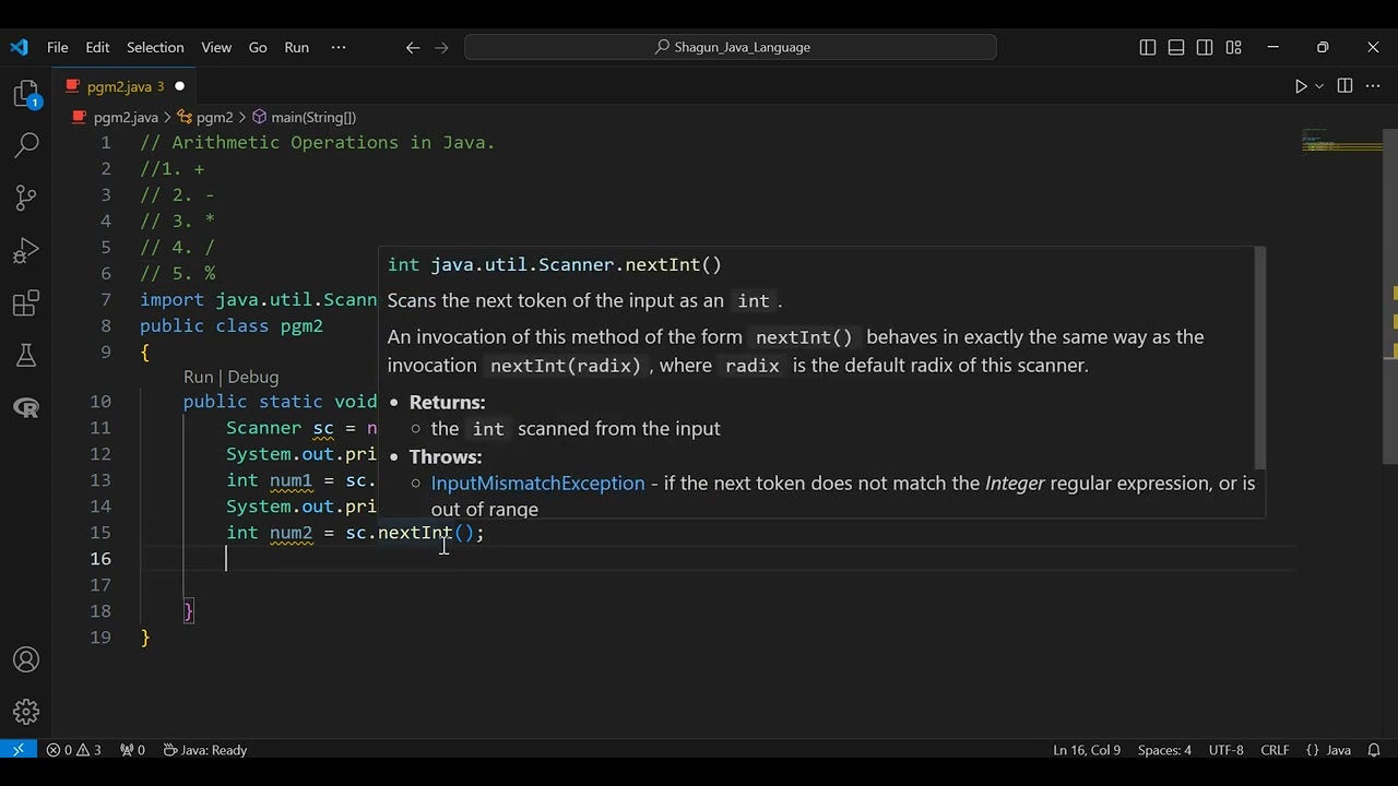Arithmetic Operations in Java under 5 minutes.