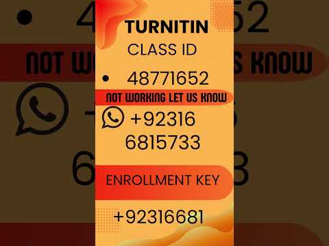 Turnitin class id and enrollment key | No repository use EP #turnitin #norepository #usa #caneda#UN