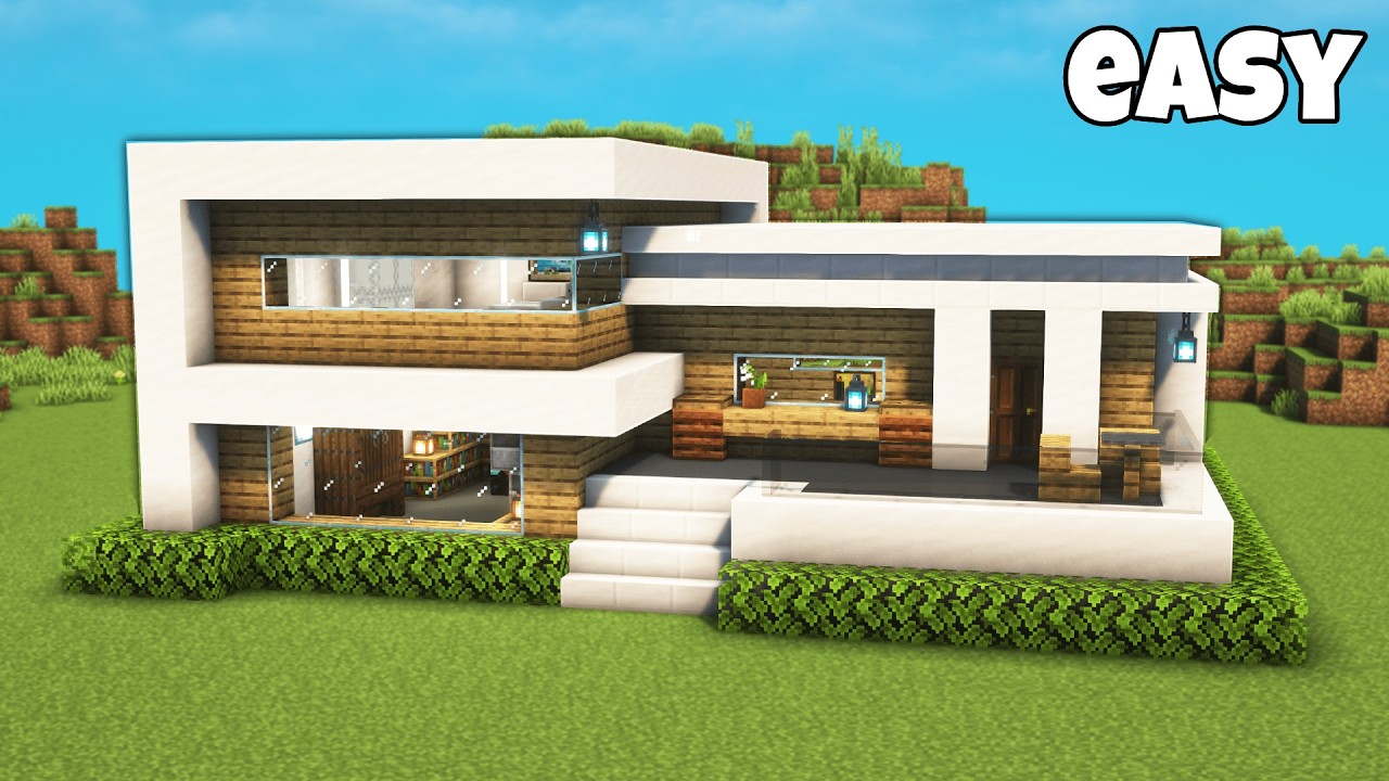 Minecraft Modern House Tutorial🏠 - Minecraft Builders
