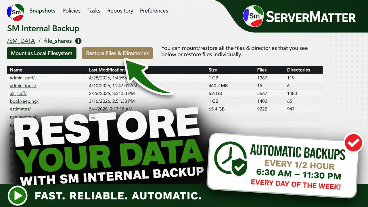 ServerMatter - Restoring Kopia Internal Backups