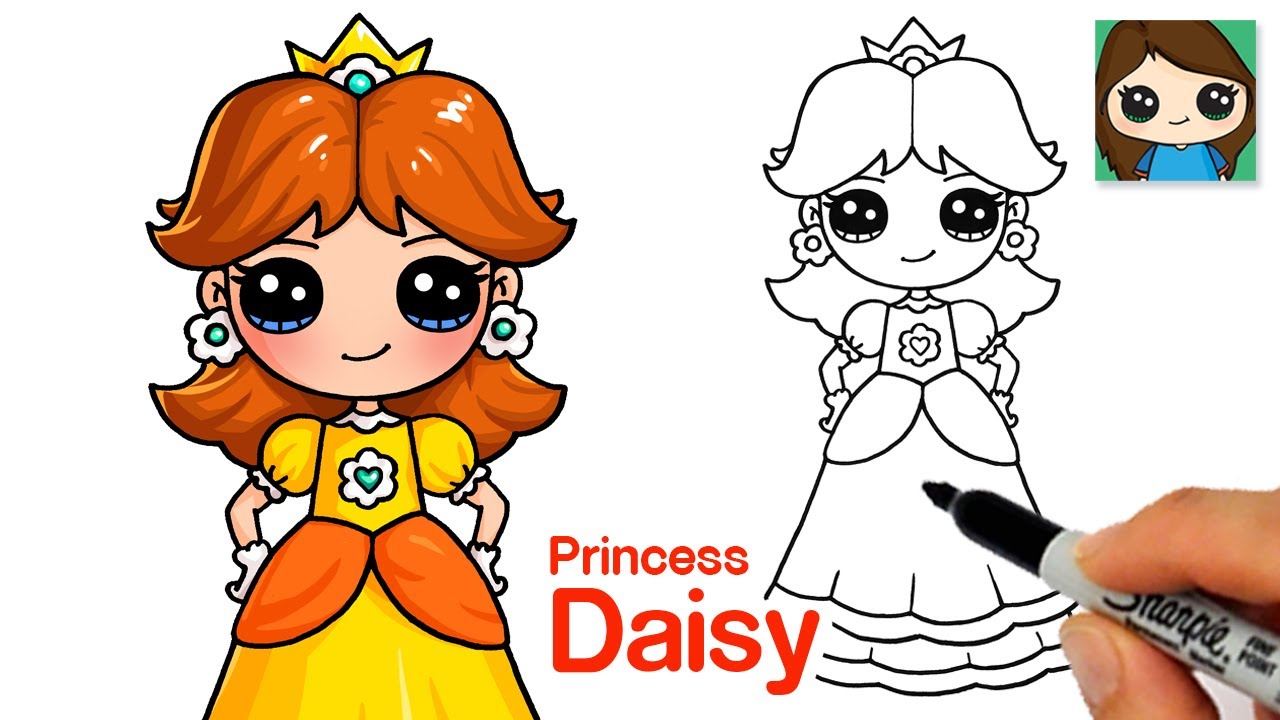 How to Draw Princess Daisy | Super Mario