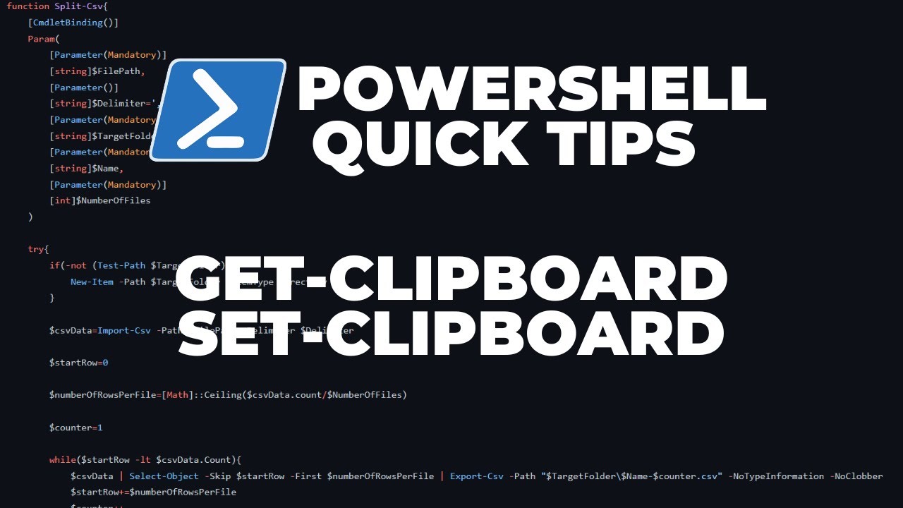 PowerShell Quick Tips : Get-Clipboard / Set-Clipboard