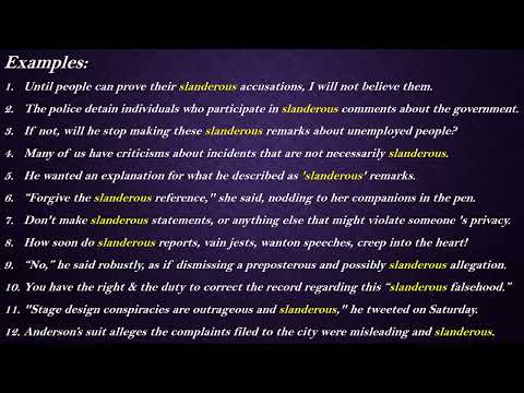 Slanderous Meaning with Examples