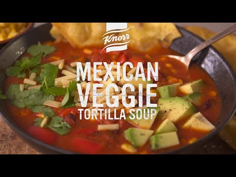 Mexican Veggie Soup with Tortillas | Homemade in 3 easy steps