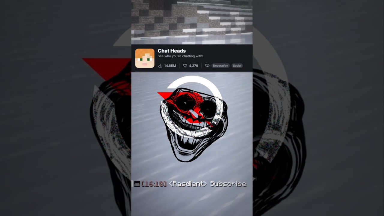 This Mod Shows Player Heads in Chat! 💬 ⬇️ #minecraft #mod #shorts