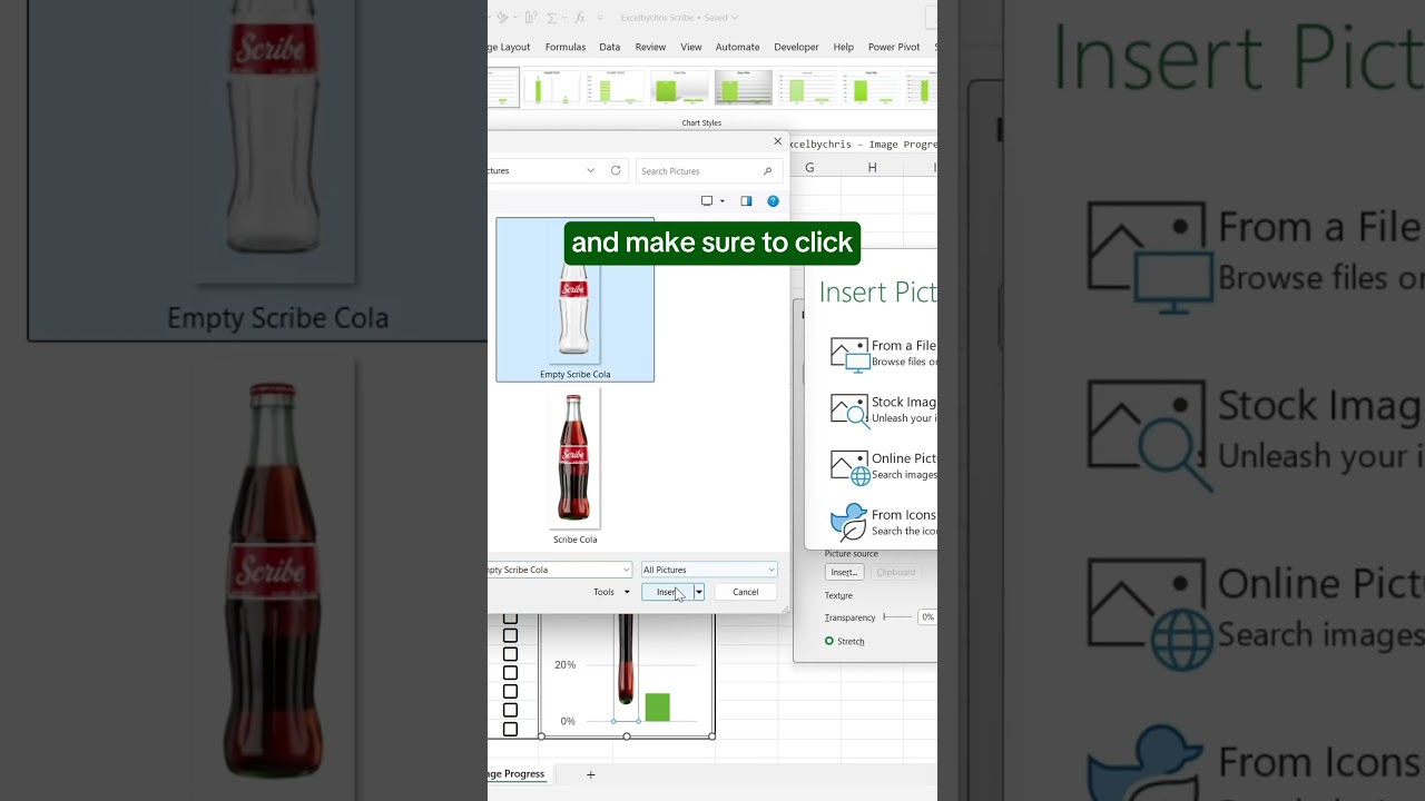 How to create a Progress Image Chart in Excel! #scribe #excel #spreadsheet
