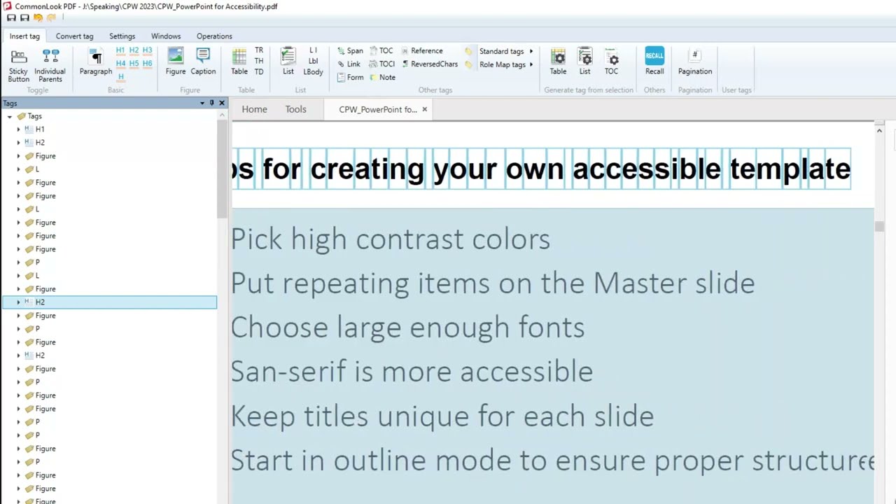 One Click Accessible Lists with CommonLook PDF