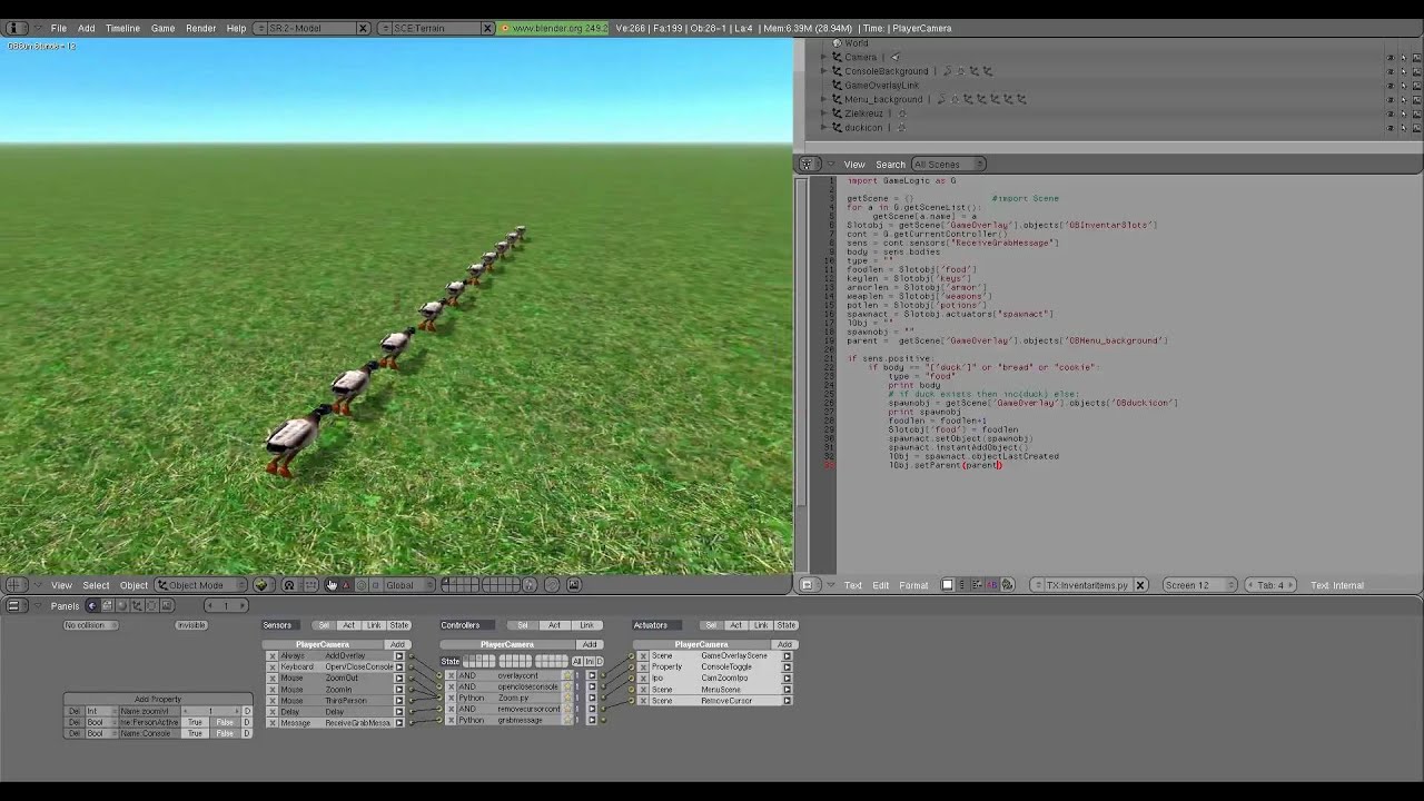 Blender Game Engine Inventory Script