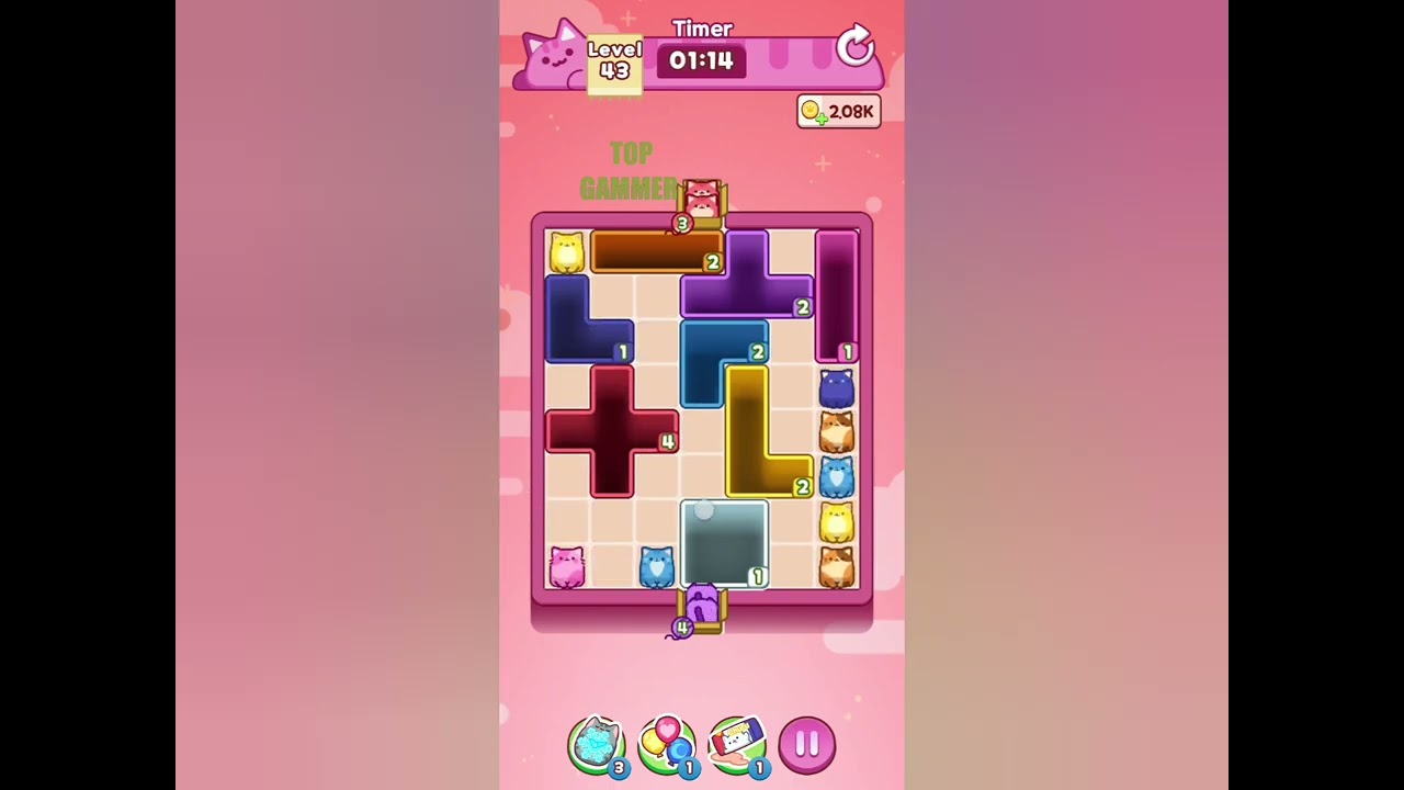 Drop the Cat! level 43 gameplay walkthrough solution