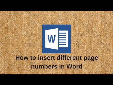How to insert different page numbers in Word