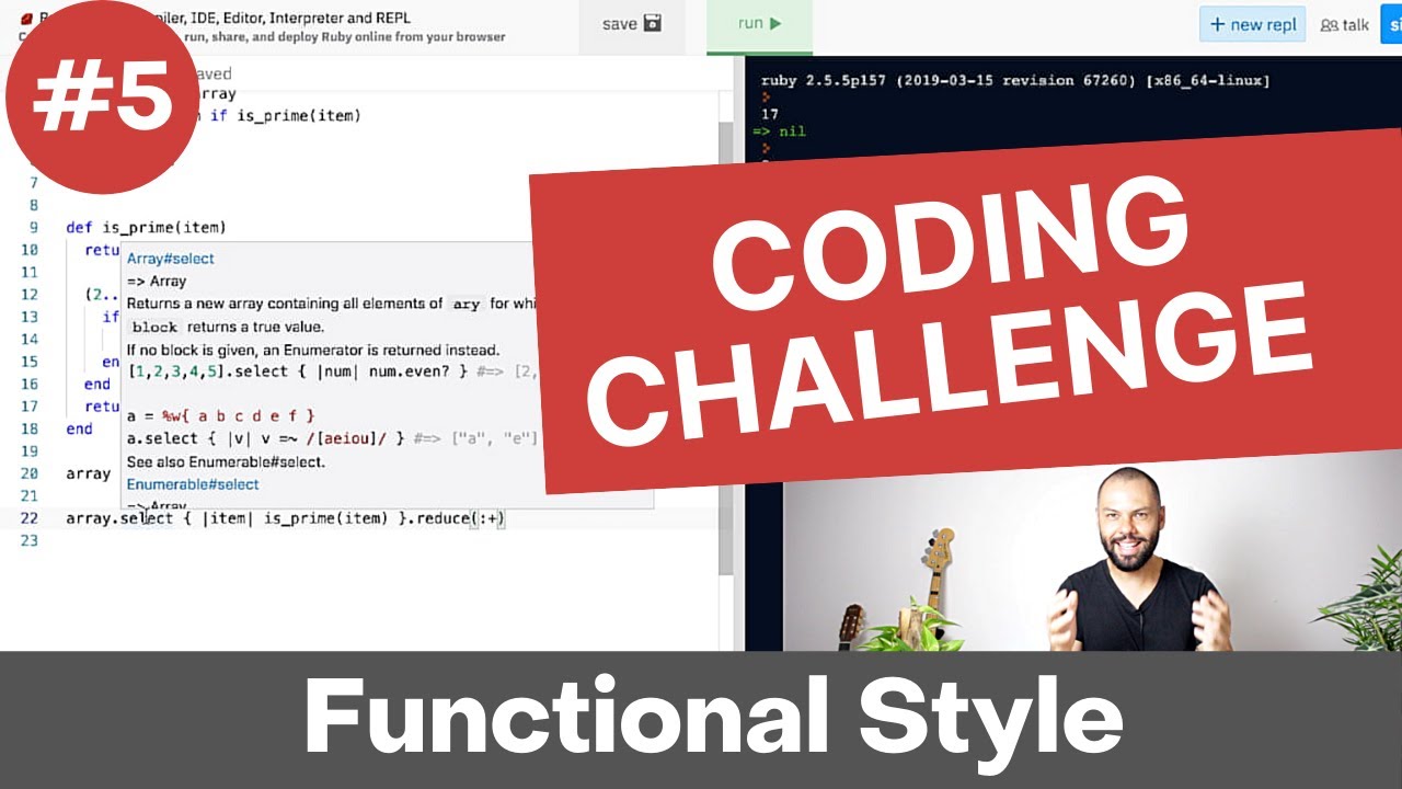Day 5 of 30 - Ruby Coding Challenge - Sum Prime Numbers with Functional Programming