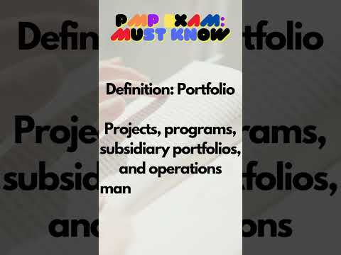 PMP exam must know : definition of Portfolio