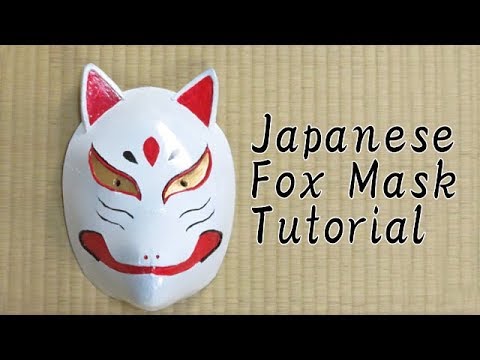 Japanese Fox Mask Tutotiral with Template - Japanese traditional mask [How to make props]