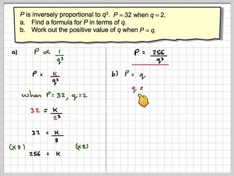 Finding a formula for inverse proportion