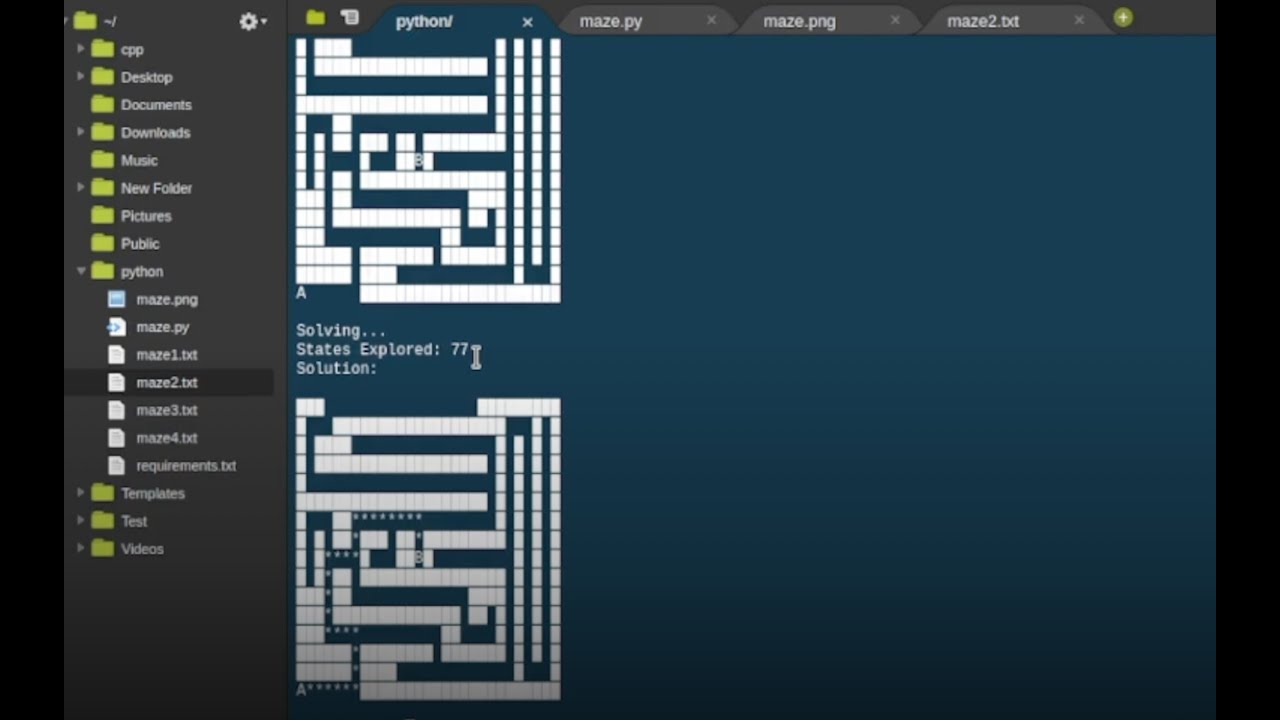 AI Maze Solver by Python