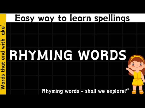 Rhyming Words | words that end with ake' | Learn how to make rhyming words