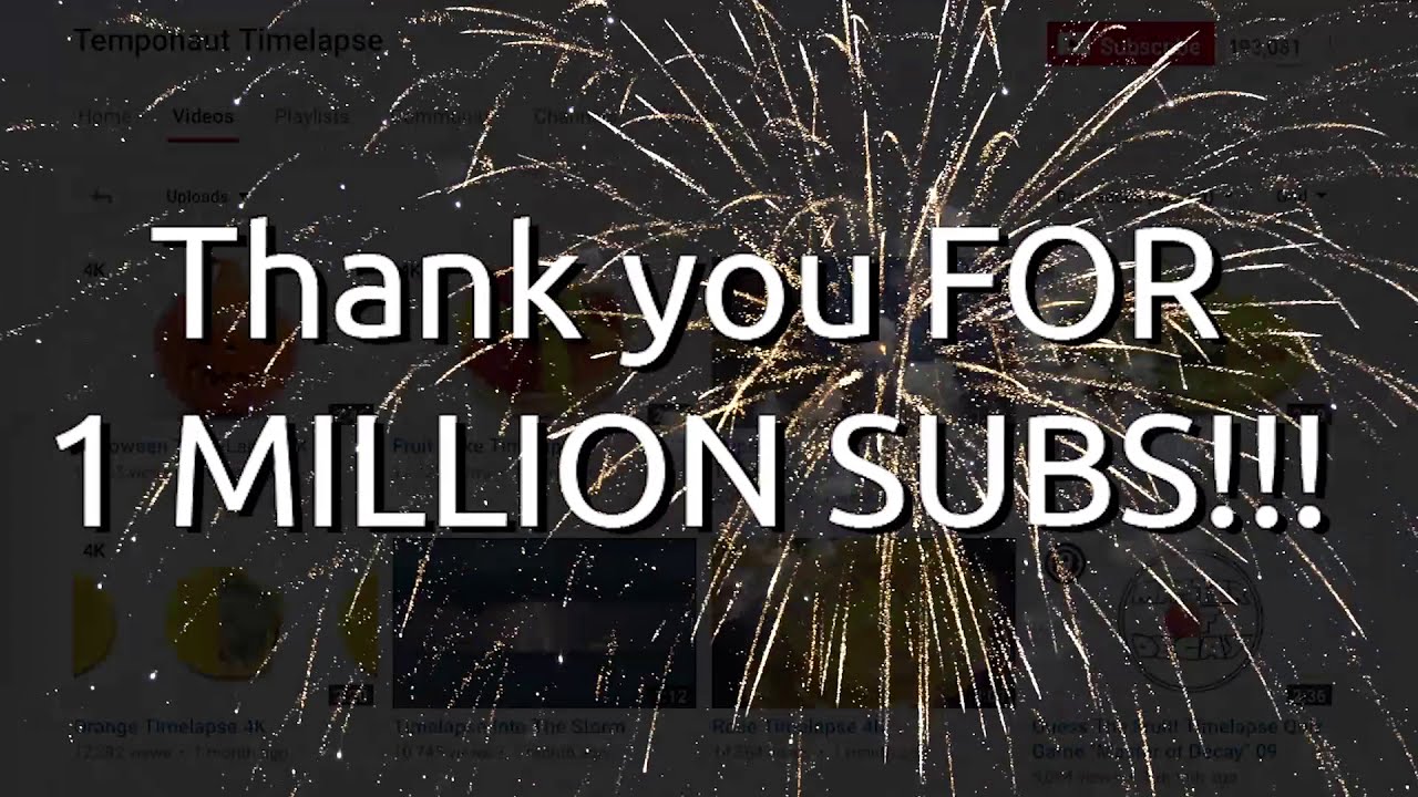 1 Million Special - Rising Sub Count Timelapse