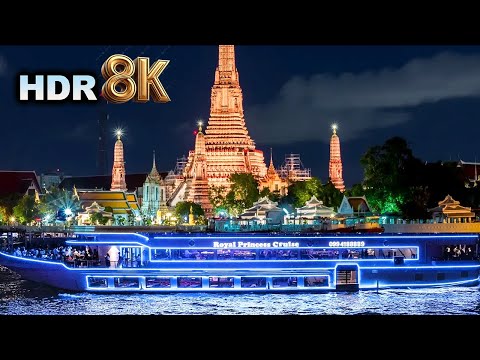 Royal Princess Cruise Bangkok  Dinner Buffet  Asiatique Pier  Virtual Thailand  [ 8k HDR ]
