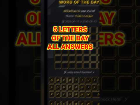 5 LETTERS Binance Word of the Day Answers। Today 21 June 2025। #binance #wotd #wodl