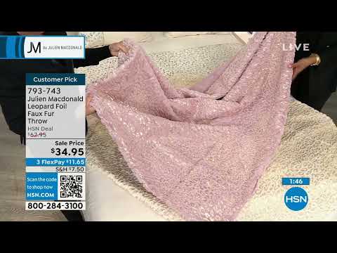 JM by Julien Macdonald Leopard Foil Faux Fur Throw