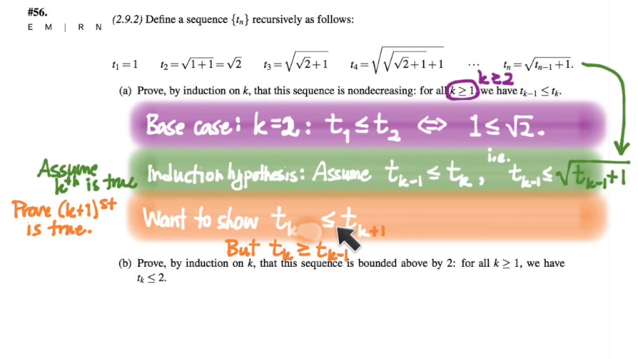 401.6 Induction on a recursively defined sequence