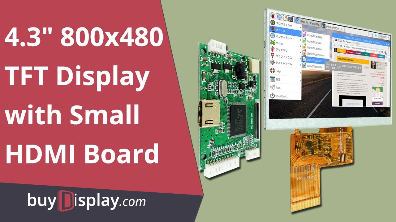 How to Connect 4.3 inch TFT LCD Display 800x480 w/Touch Panel Screen to HDMI Board/Raspberry Pi