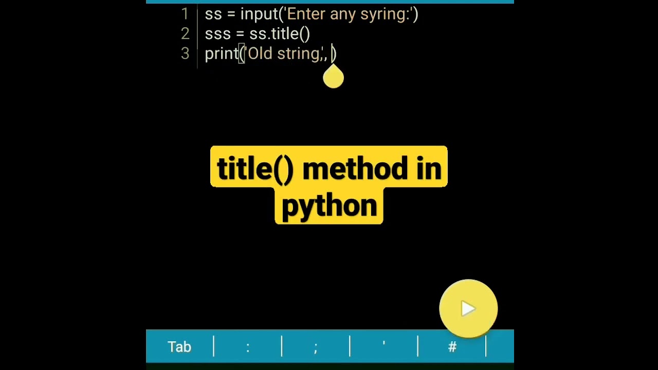string title() method in python | python tutorial | cbse board class 11 #shorts #eics #cbseboard