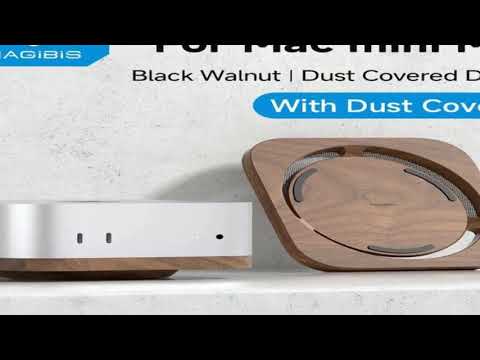 Hagibis Desktop Stand for Mac mini M4/M4 Pro 2024 Dustproof Walnut Wood Base Heat Dissipat