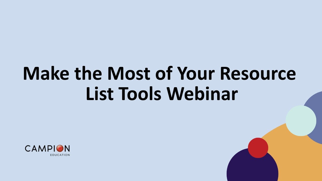 Campion Resource List Builder - User Guide 2025