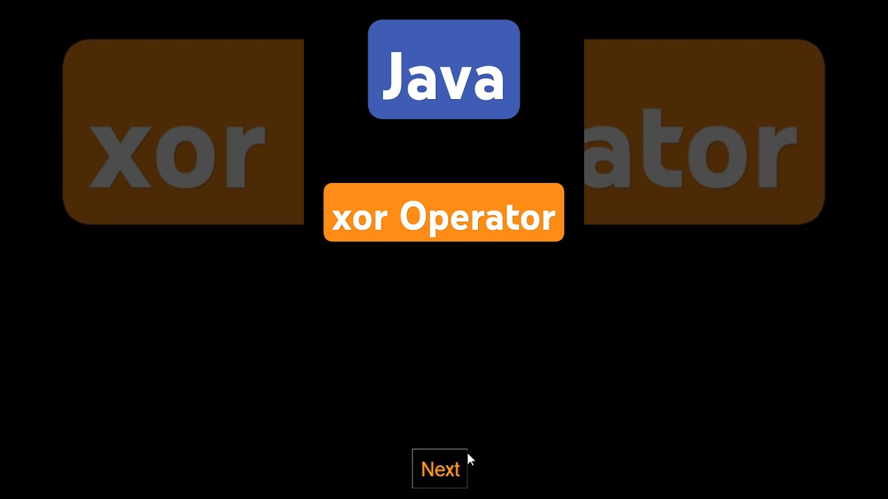 xor Operator | Java Tutorial For Beginners