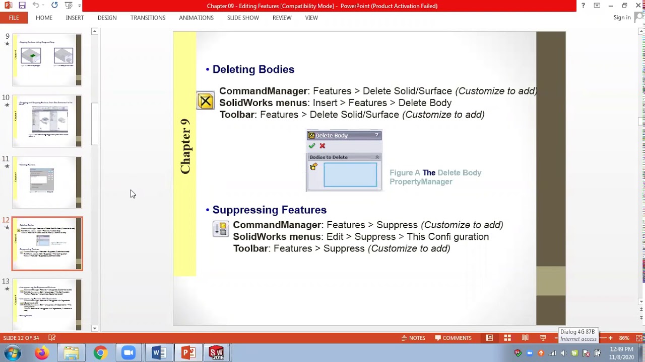 Editing Features in SolidWorks