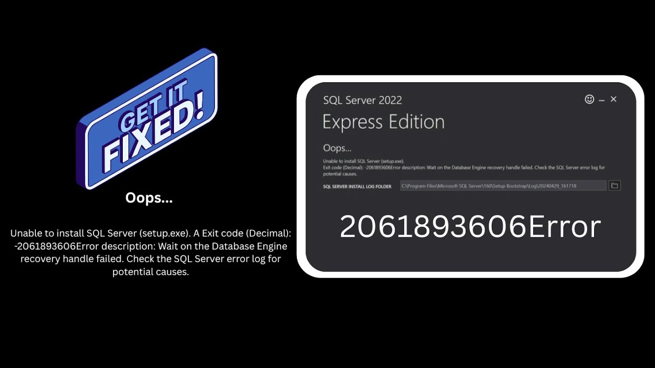 Fix SQL Server Installation Error Exit Code -2061893606 (100% Works 2025)
