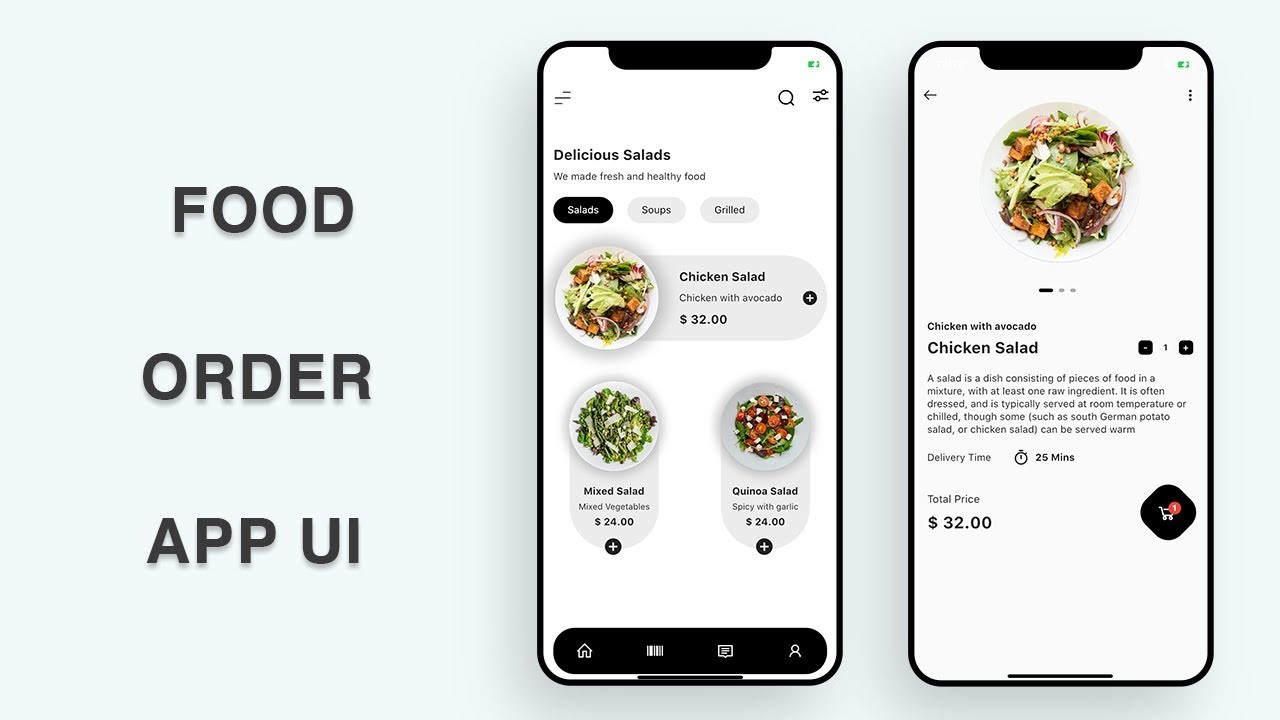 Flutter UI - Food Ordering App  - Speed Code
