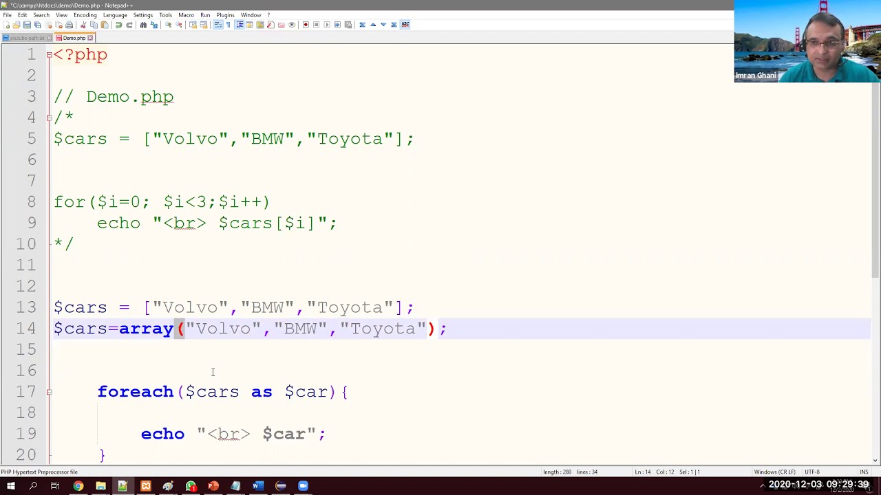 Arrays difference: Python list vs. PHP array vs. Java array using Eclipse, XAMPP, Notepad++