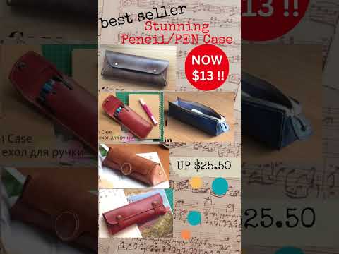 Making leather pen or pencil case, practical gift for someone!