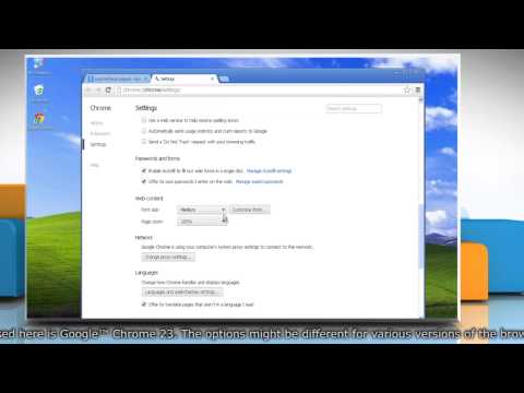 How to set the Font Size in Google™ Chrome in Windows® XP