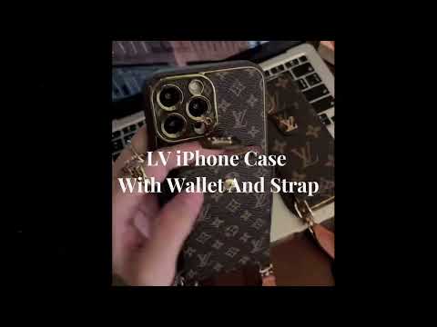 LV Phone Case With Card Wallet And Strap For iphone 15 14 13 12 11 #iphonecase #louisvuitton