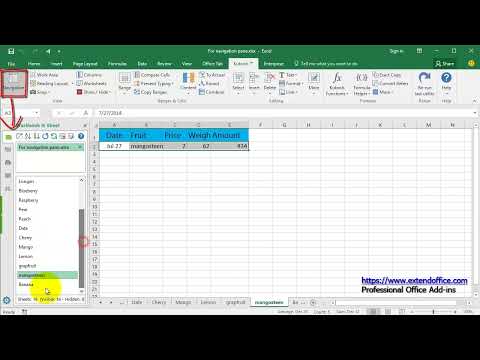 How to show sheet tabs vertically in Excel