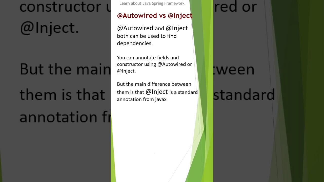 @Autowired vs @Inject #shorts #springboot3  #javainterviewquestions #spring #annotations