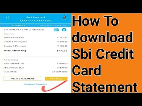 How To download Sbi Credit Card Statement