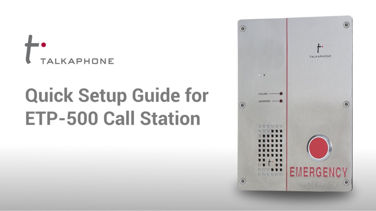 Talkaphone ETP-500 Quick Setup Guide