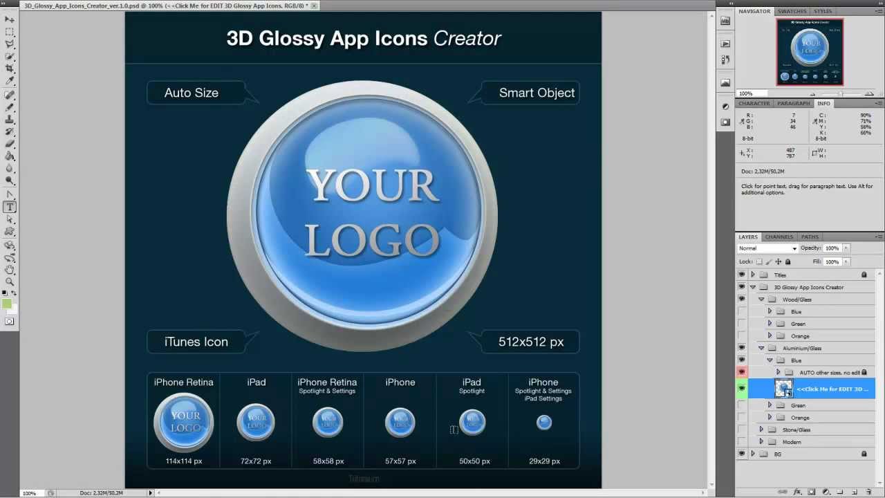 3D Glossy App Icons Creator ver.1.0 By Tritonium