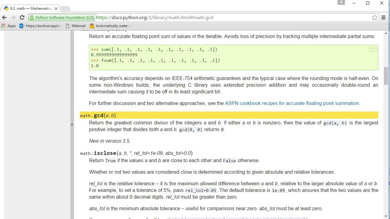 The Basics - Python 3 Math Module