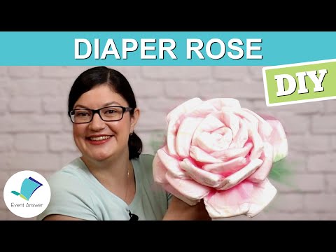 DIY Diaper Rose Cake | Baby Shower Centerpiece