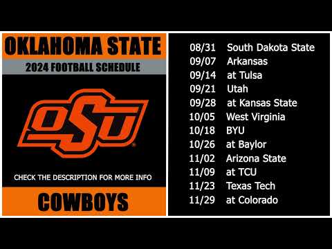 2024 Oklahoma State Cowboys Football Schedule