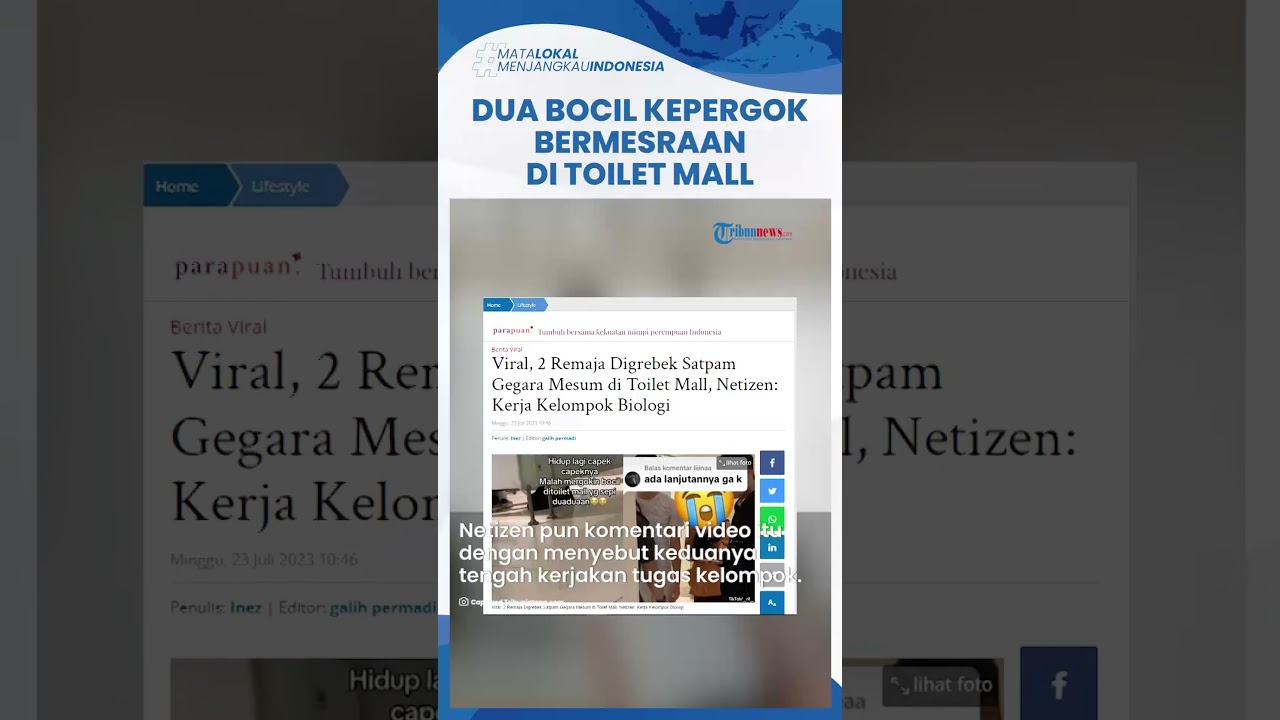 Miris 2 Remaja Kepergok Bermesraan di Dalam Toilet Mal, Videonya Viral di Media Sosial - Tribun ...